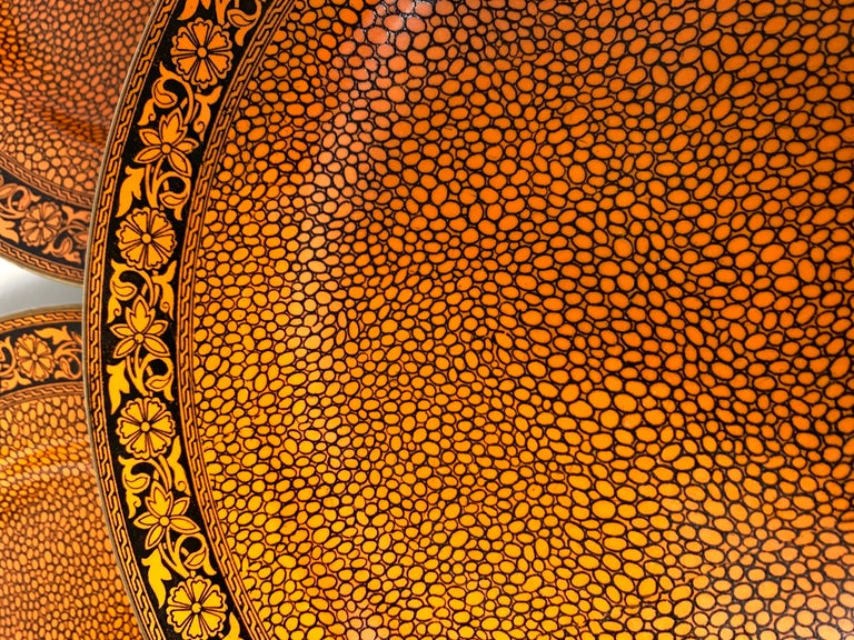 Set 11 Antique Dinner Plates Rust Color Masons Sharkskin Pattern Circa ...