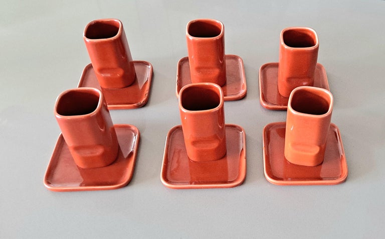 Set for Six People for Tea and Espresso by Ceramica Franco Pozzi Milano ...