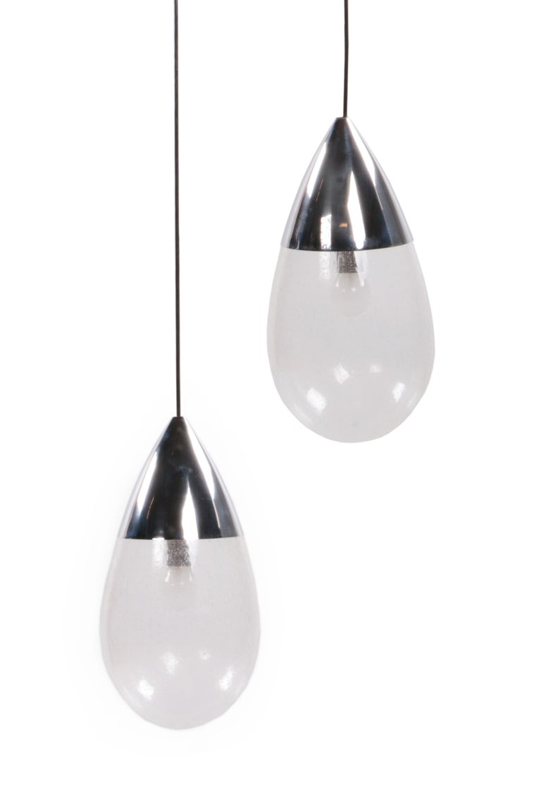 Set Hanging Lamps by Glashutte Limburg Model Drop, 1970 Germany For ...