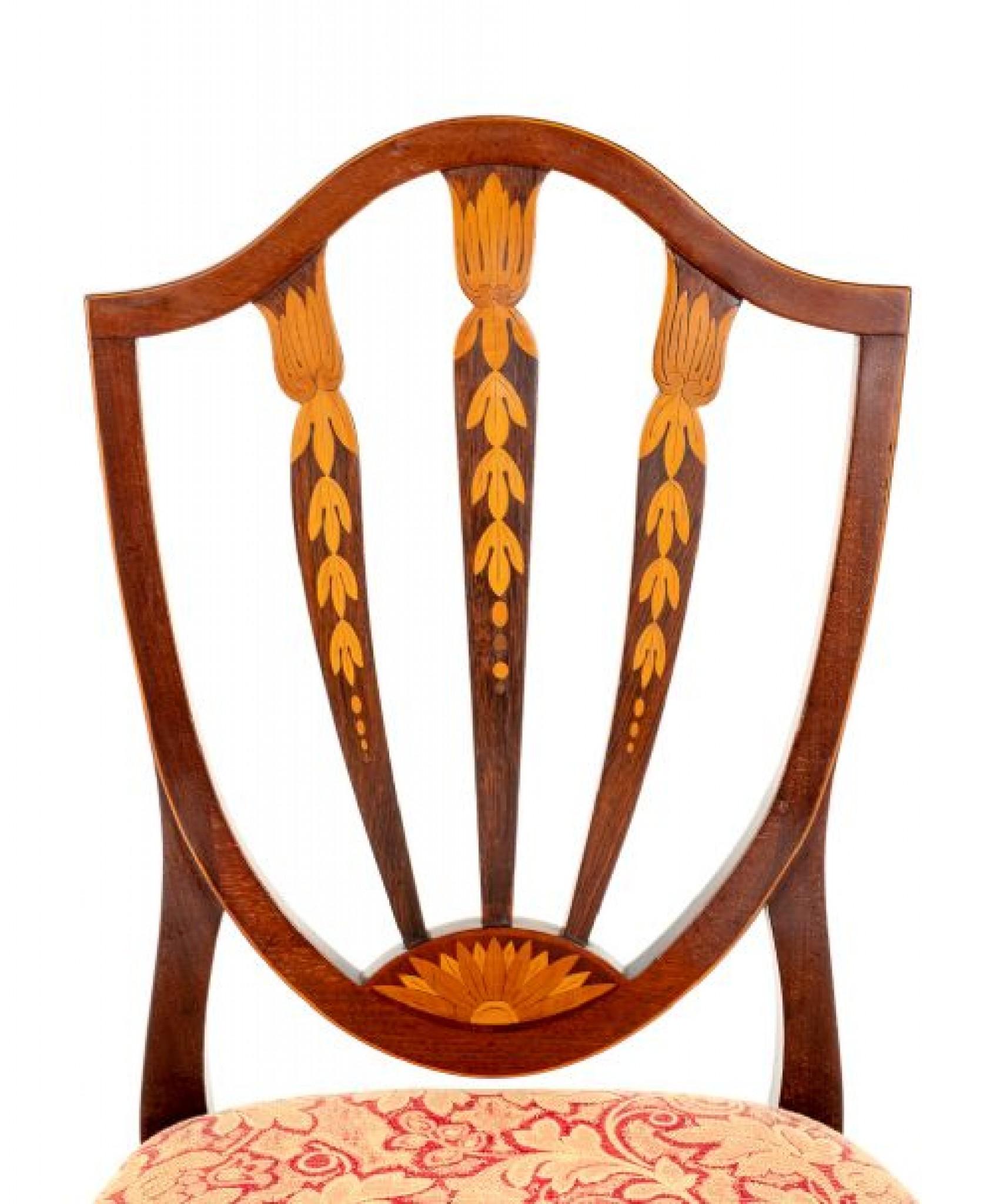 Set Hepplewhite Dining Chairs Marquetry Inlay For Sale at 1stDibs