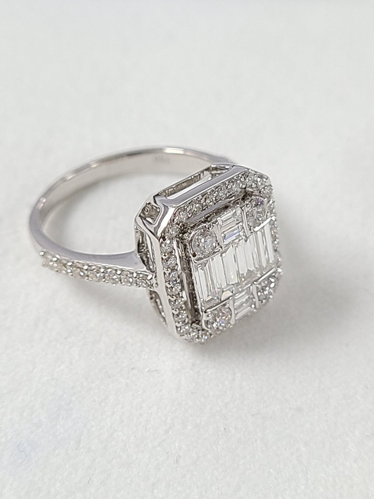 18 Karat Gold Diamond Invisible Pressure Setting Ring at 1stDibs