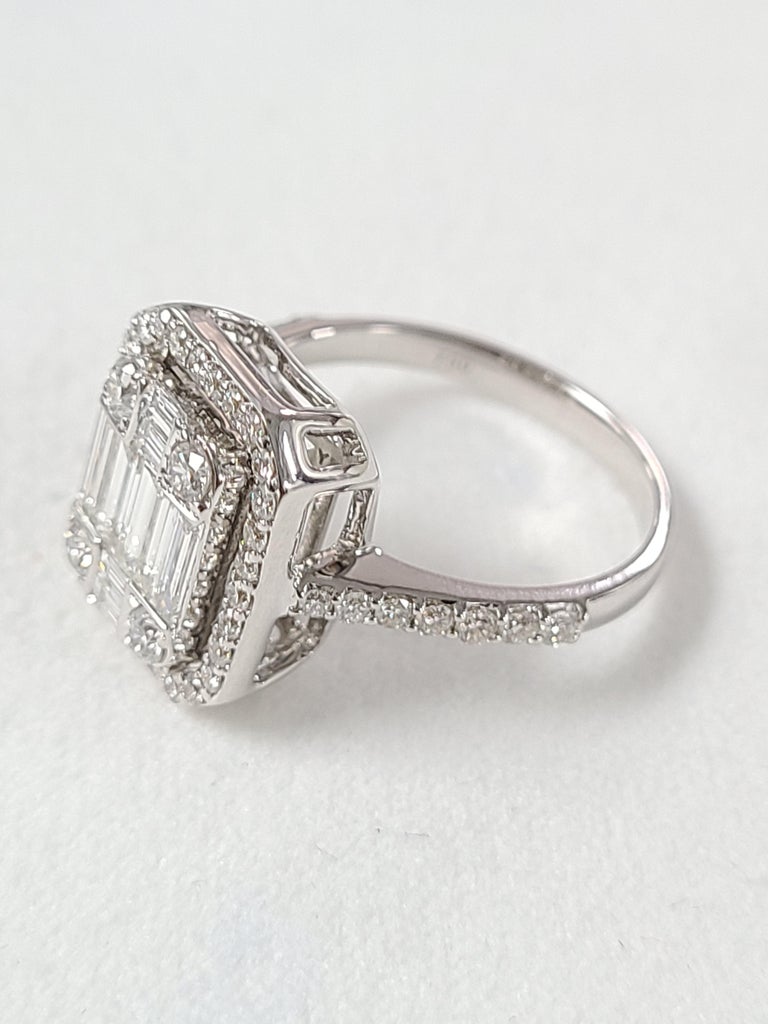 18 Karat Gold Diamond Invisible Pressure Setting Ring at 1stDibs