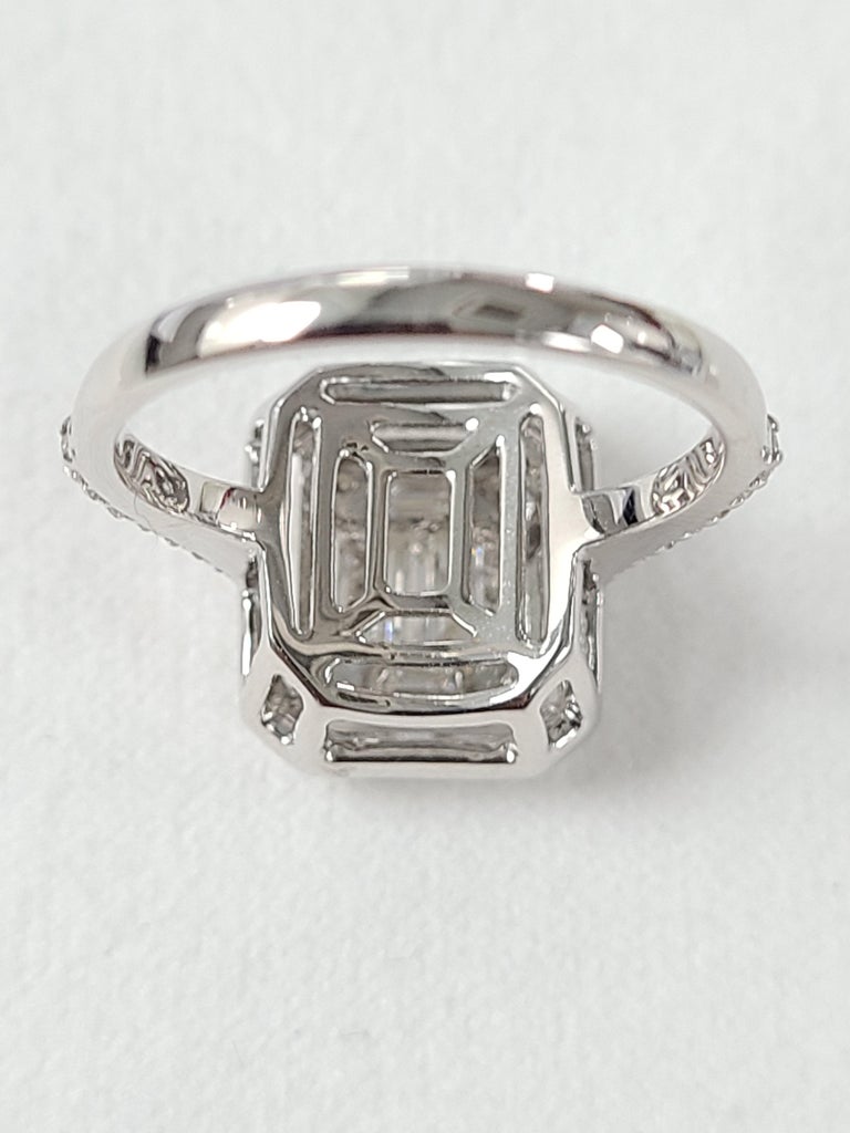 18 Karat Gold Diamond Invisible Pressure Setting Ring at 1stDibs