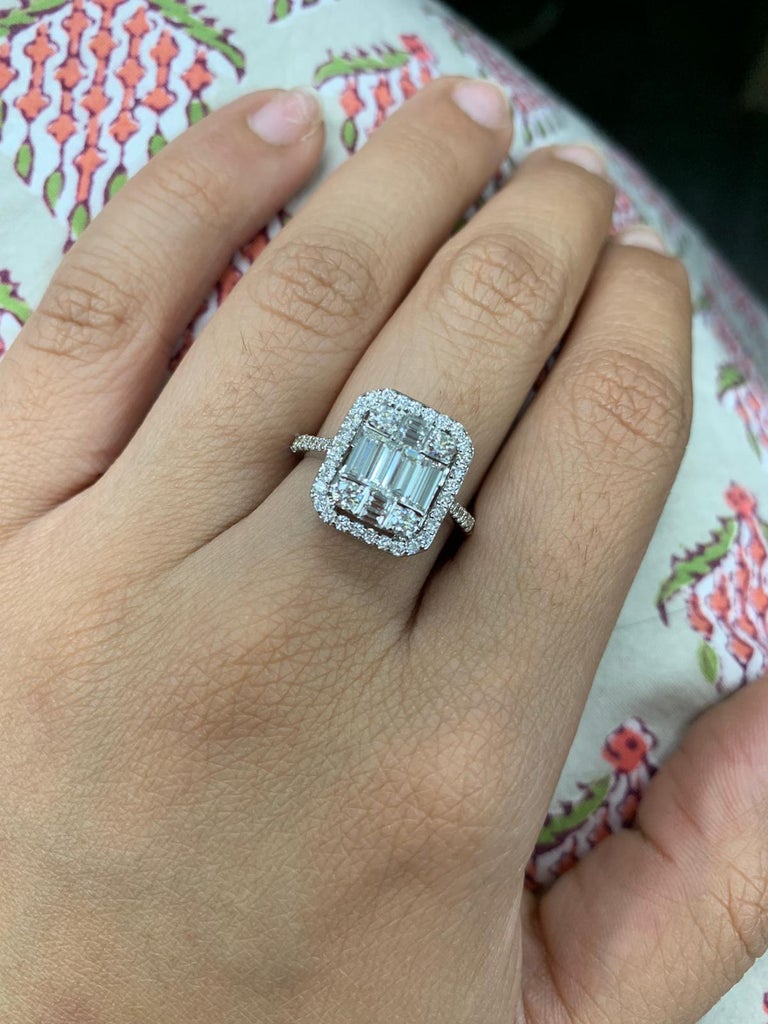 18 Karat Gold Diamond Invisible Pressure Setting Ring at 1stDibs