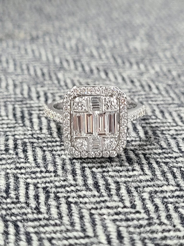 18 Karat Gold Diamond Invisible Pressure Setting Ring at 1stDibs