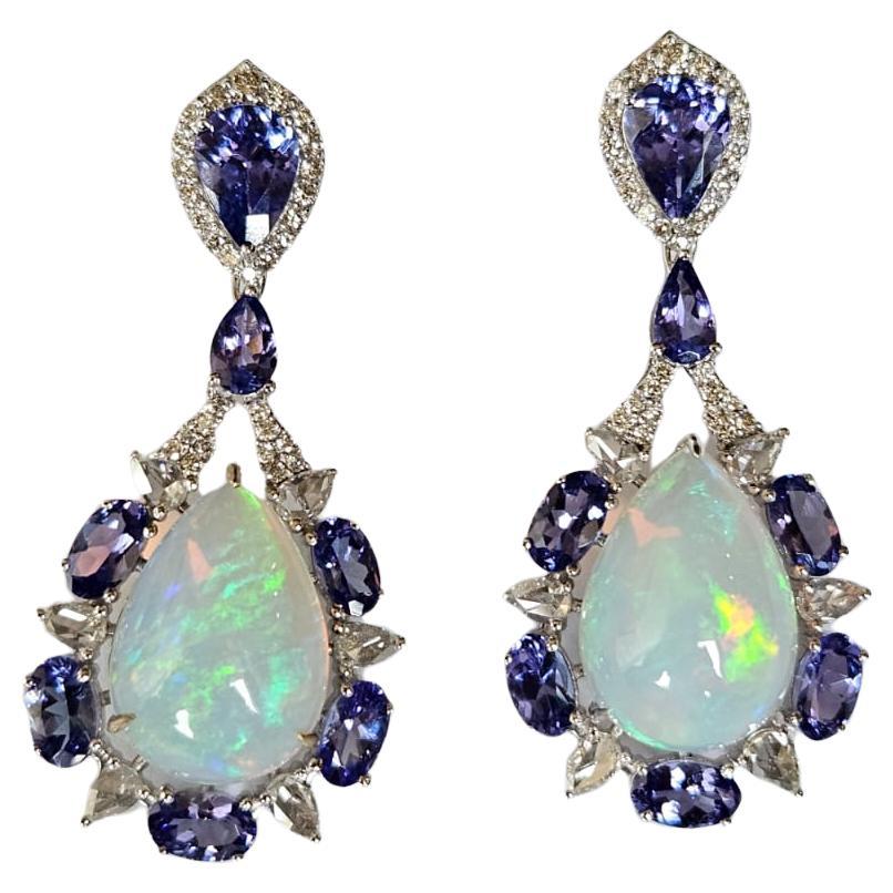 18K Gold, Ethiopian Opals, Ceylon Pink Sapphires and Diamonds ...