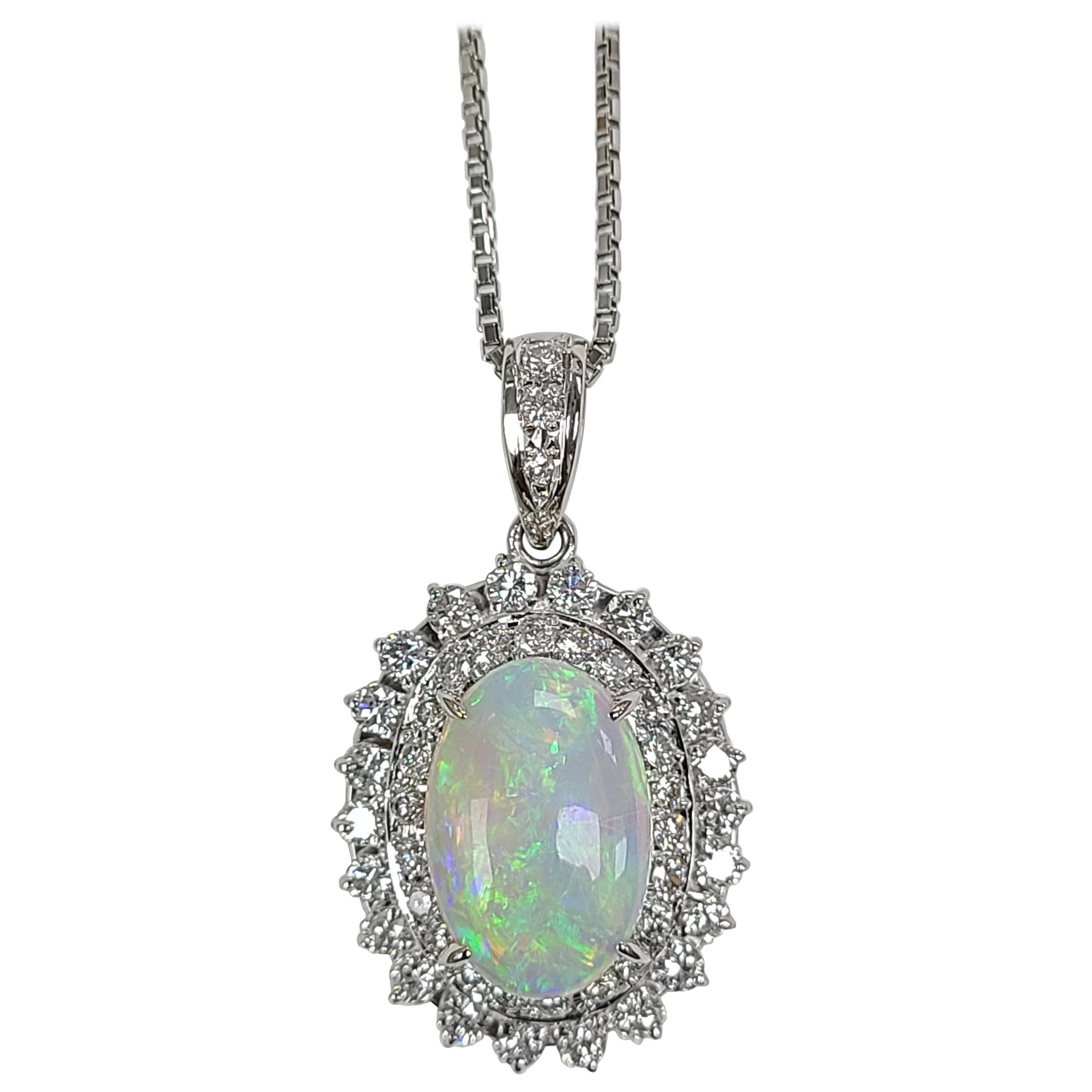 Unique Australian Black and white Opal Pendant at 1stDibs