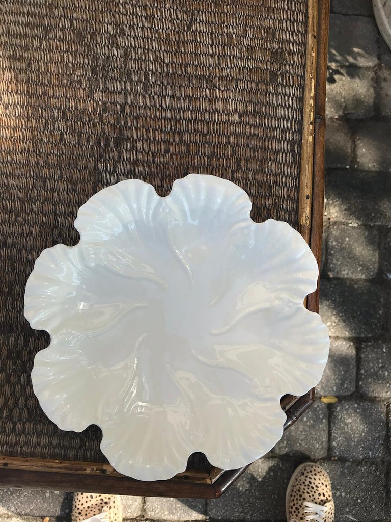 Set of '10' 20th Century Creamware Porcelain Lotus Plates at 1stDibs