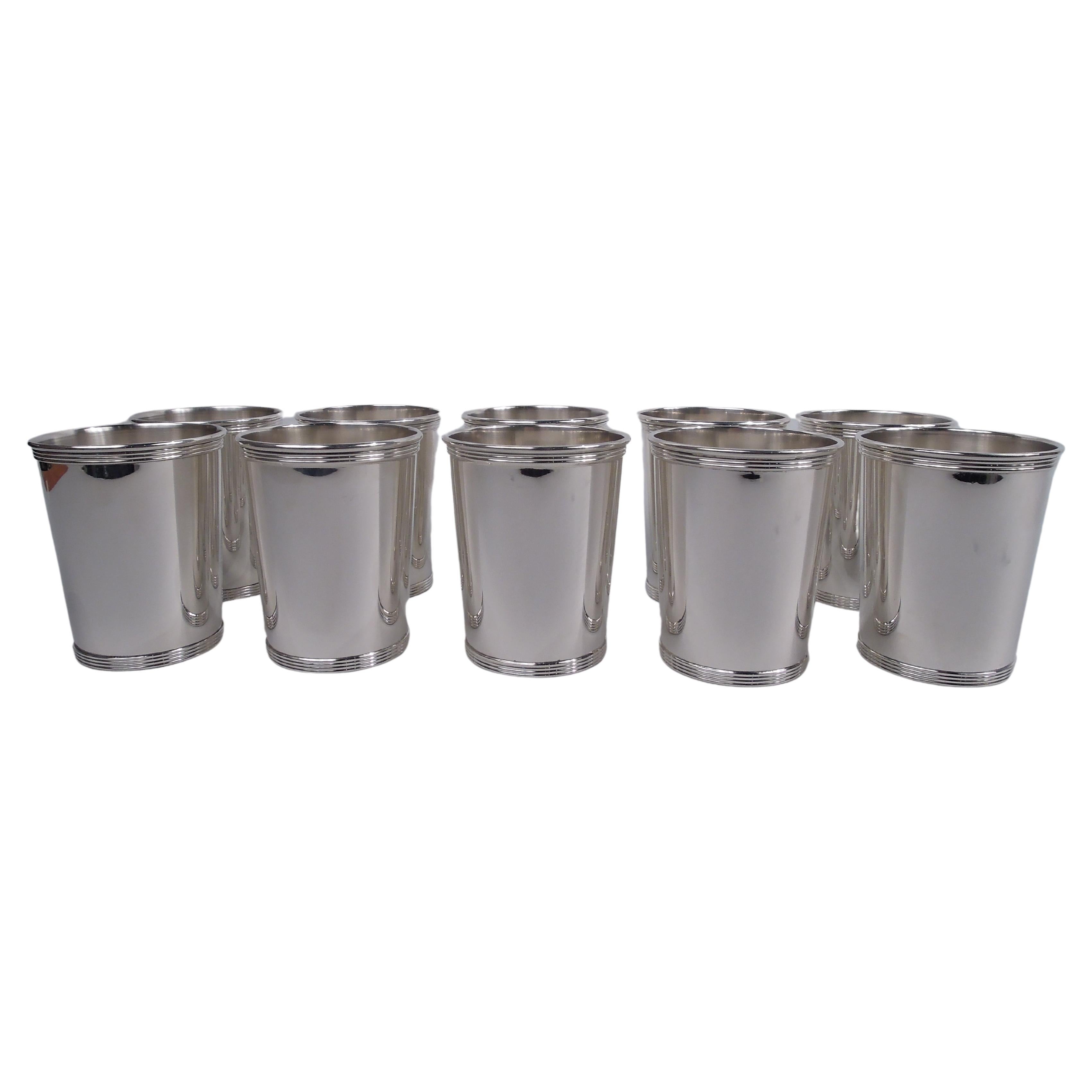 Set of 10 Alvin Traditional Sterling Silver Mint Julep Cups For Sale at ...