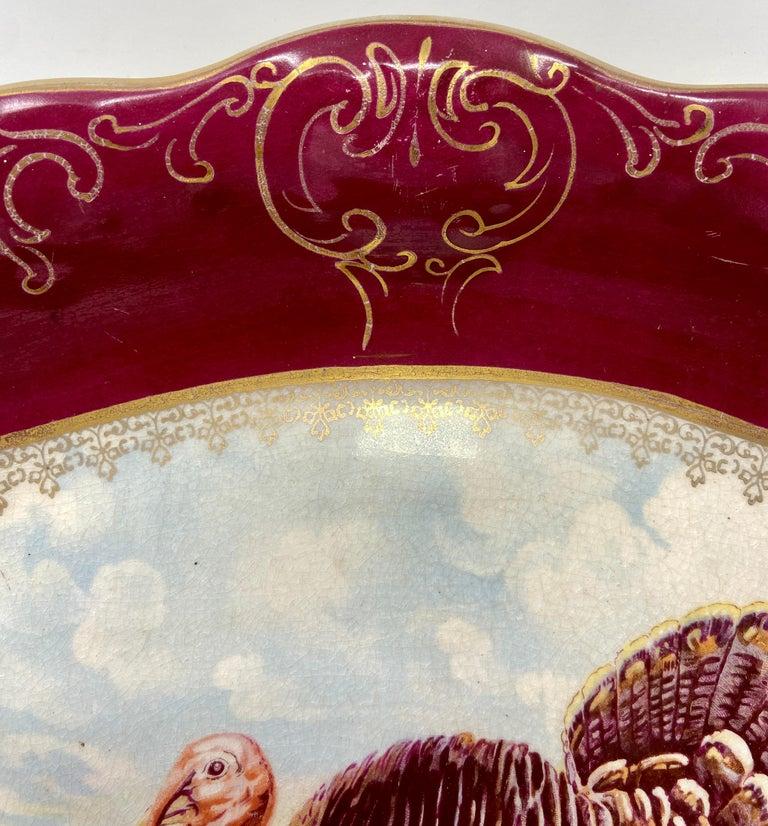 Set of 10 Antique American "W.P." Red and Gold Porcelain Turkey Plates ...