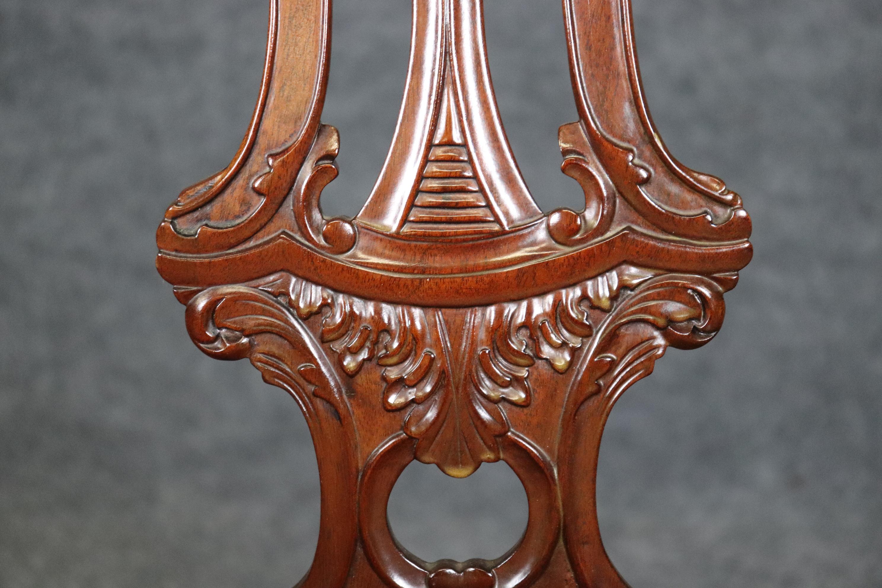 Set of 10 Beautifully Carved Chippendale Style Carved Wood Dining ...