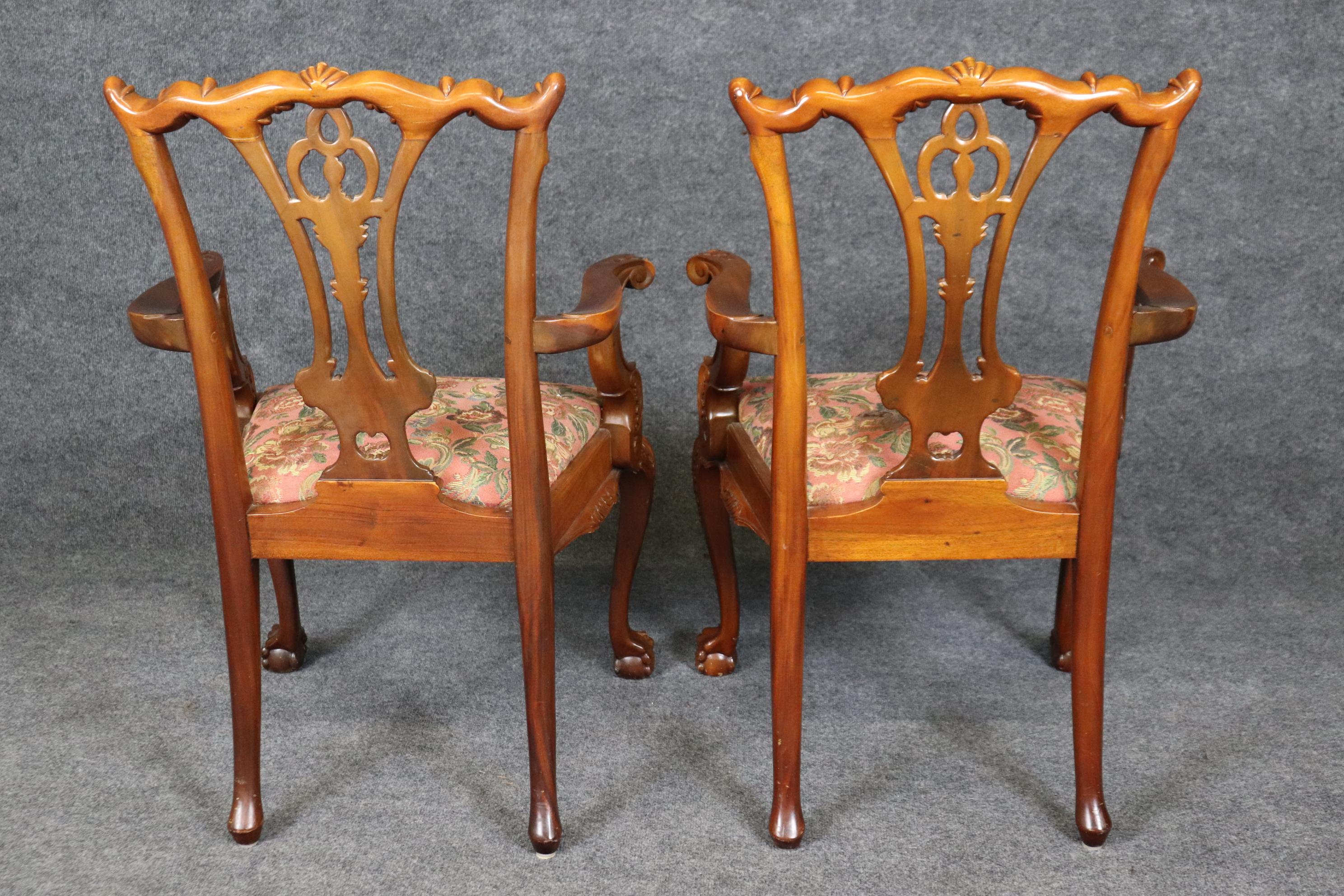 Set of 10 Beautifully Carved Chippendale Style Carved Wood Dining ...