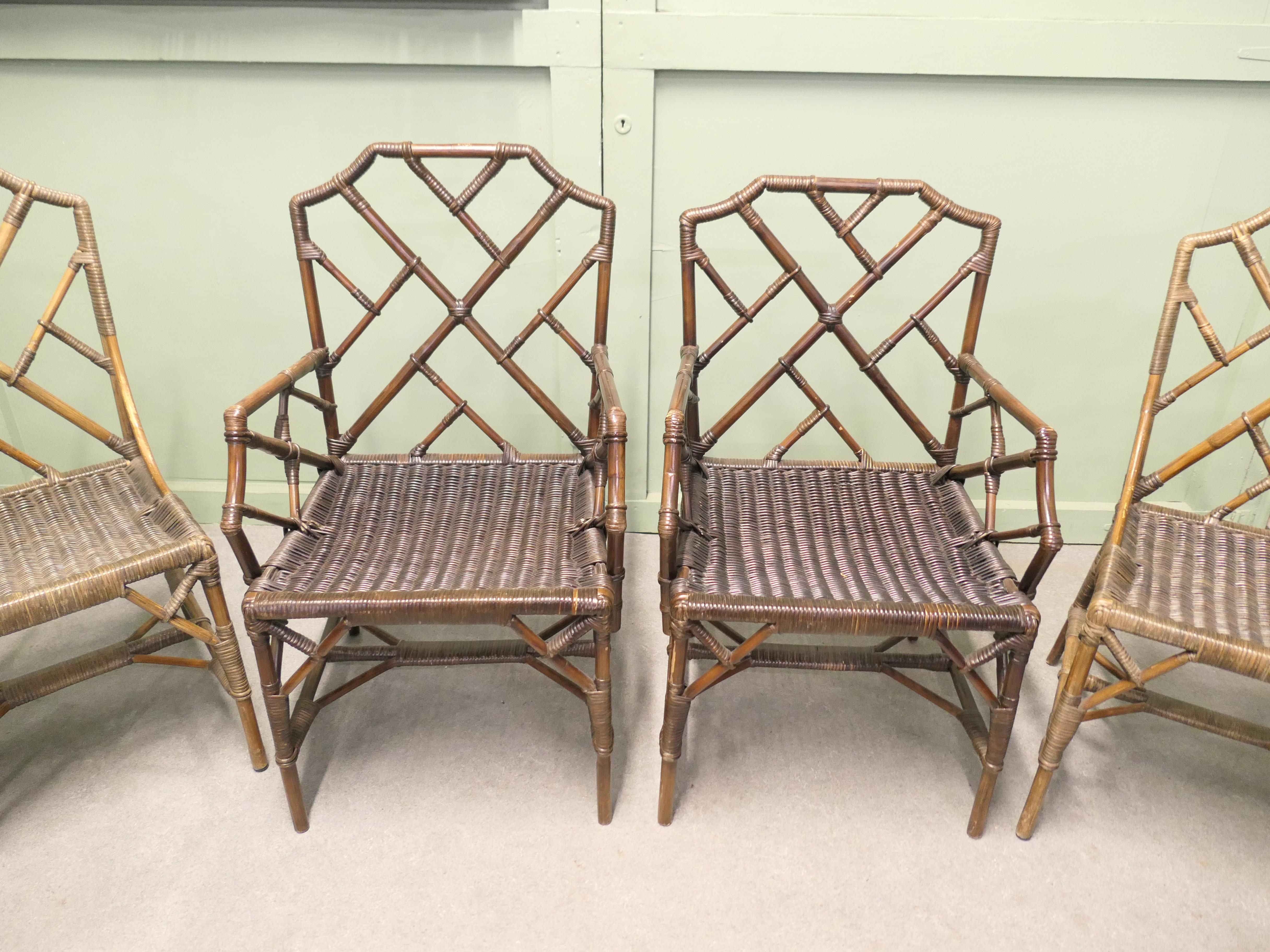 Set of 10 Chinese Chippendale Angrave’s Bamboo Plantation Chairs For ...