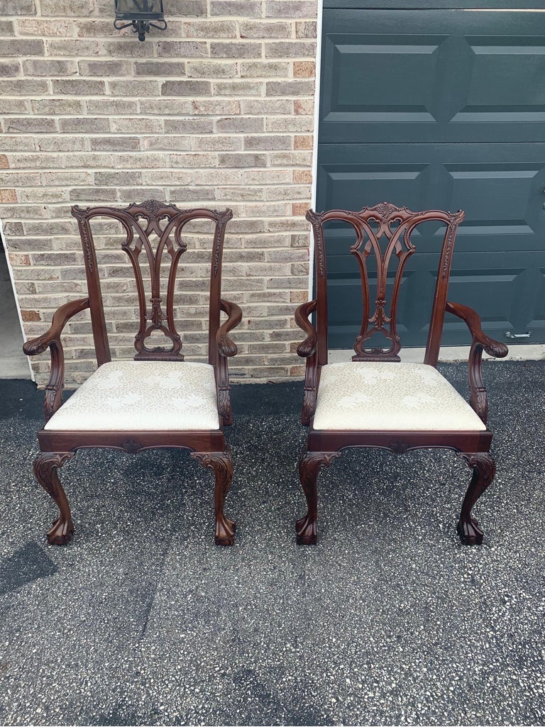 Set of 10 Chippendale Mahogany Dining Chairs at 1stDibs