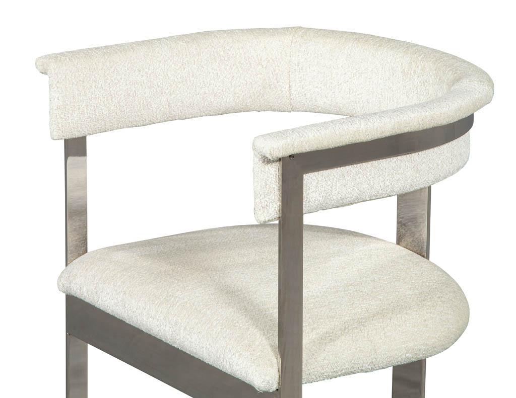 Set of 10 Custom Modern Curved Back Metal Dining Chairs by Carrocel at ...