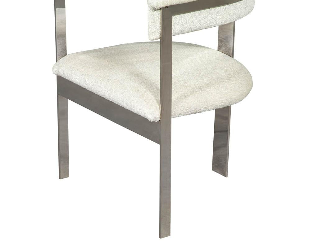 Set of 10 Custom Modern Curved Back Metal Dining Chairs by Carrocel at ...