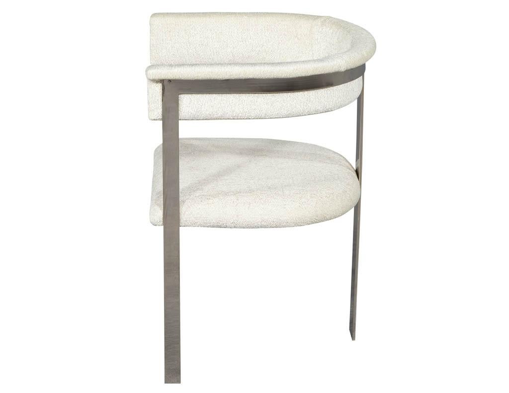 Set of 10 Custom Modern Curved Back Metal Dining Chairs by Carrocel at ...