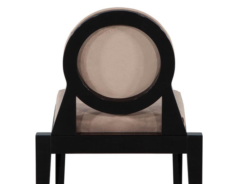 Set of 10 Custom Round Back Modern Dining Chairs Arrondi Chair For Sale ...