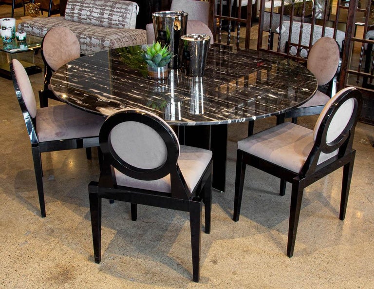 Set of 10 Custom Round Back Modern Dining Chairs Arrondi Chair For Sale ...