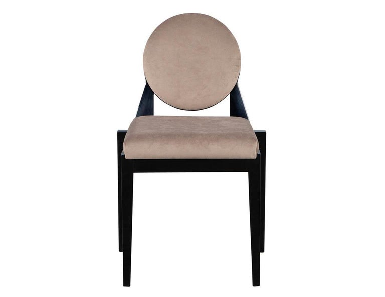 Set of 10 Custom Round Back Modern Dining Chairs Arrondi Chair For Sale ...