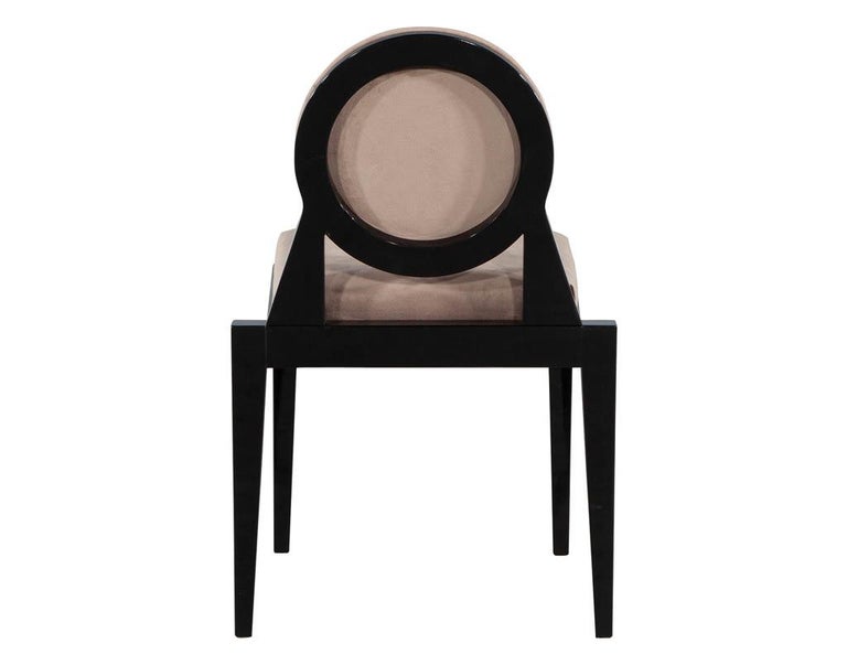 Set of 10 Custom Round Back Modern Dining Chairs Arrondi Chair For Sale ...