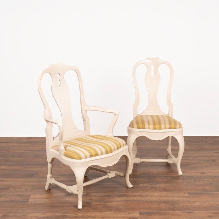 Set of 10 Dining Chairs Including 2 Arm Chairs, Swedish Rococo Style ...