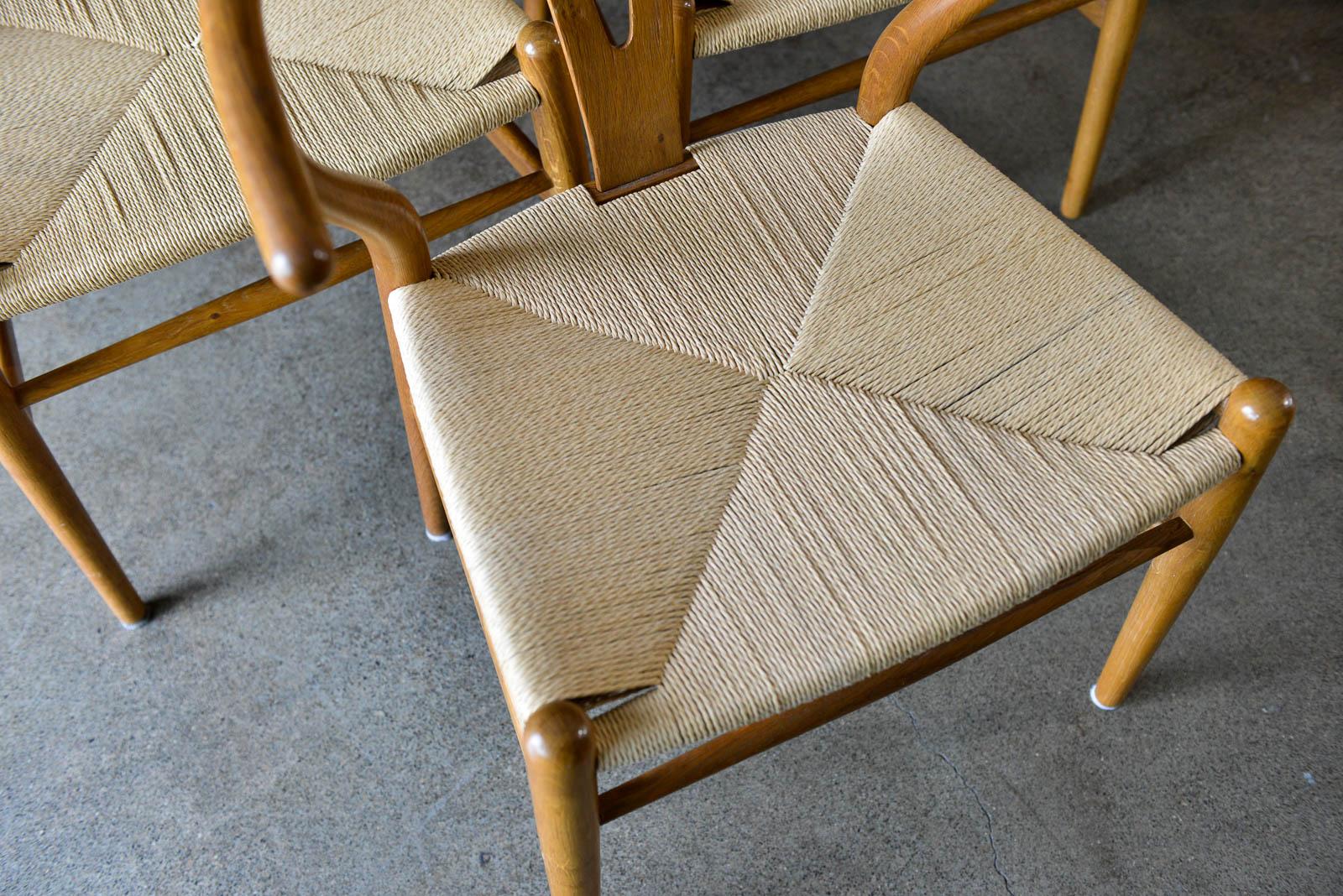 Set of 10 Early Original Hans Wegner CH24 Wishbone Chairs, circa 1955 ...