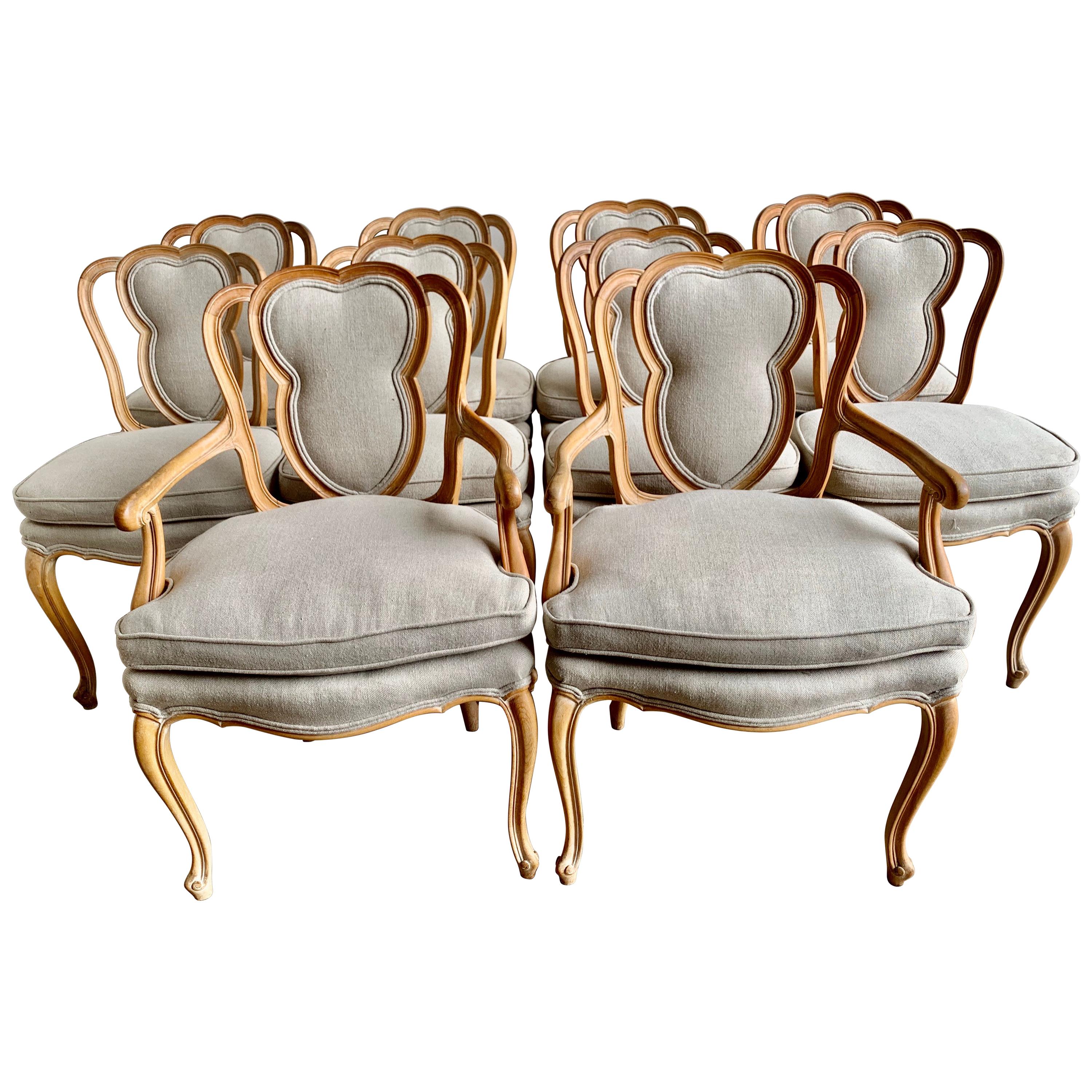 Set of 10 French Louis XV Style Dining Chairs at 1stDibs