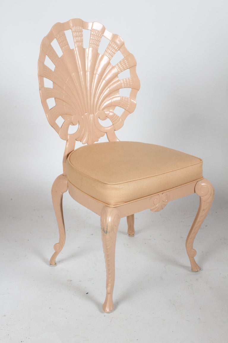 Set of 10 Hollywood Regency Aluminum Shell Back Grotto Patio Chairs by ...