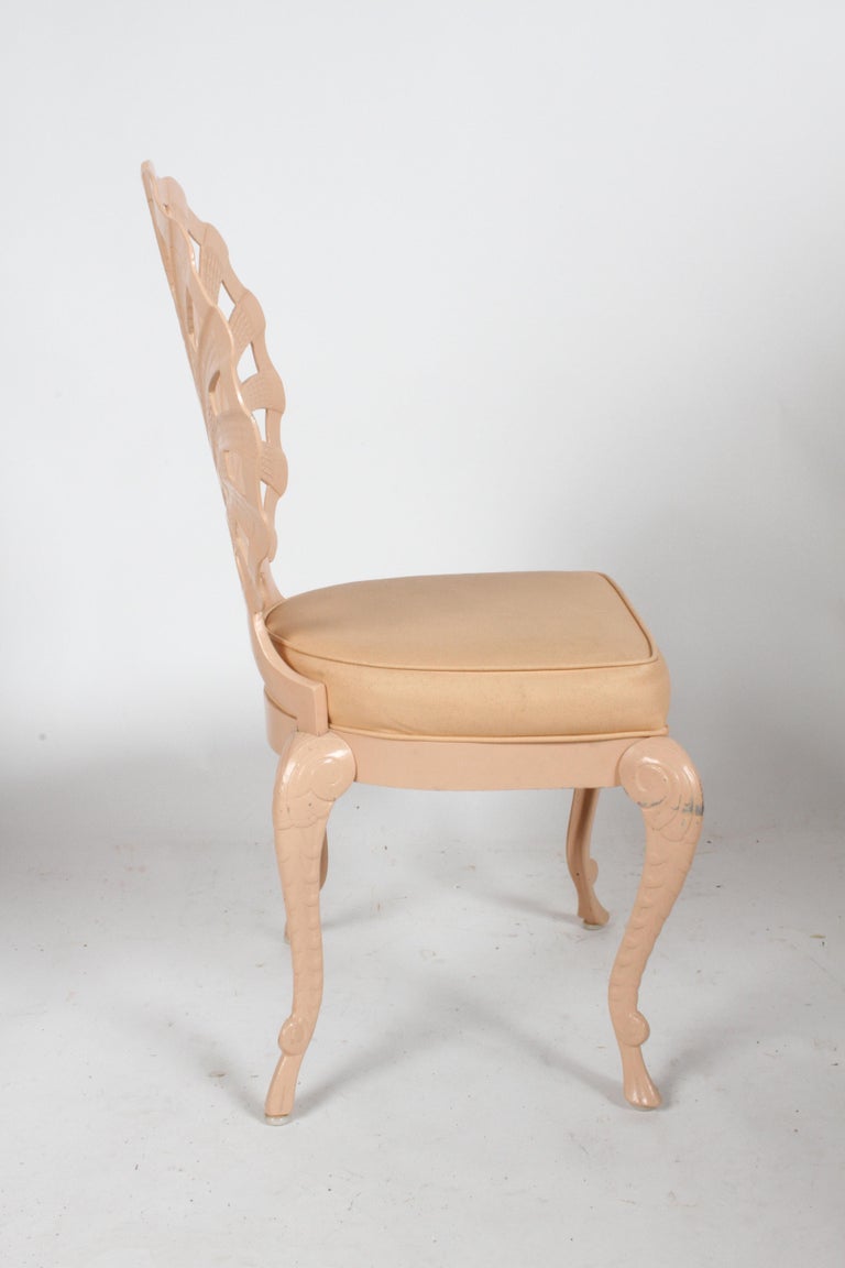 Set of 10 Hollywood Regency Aluminum Shell Back Grotto Patio Chairs by ...