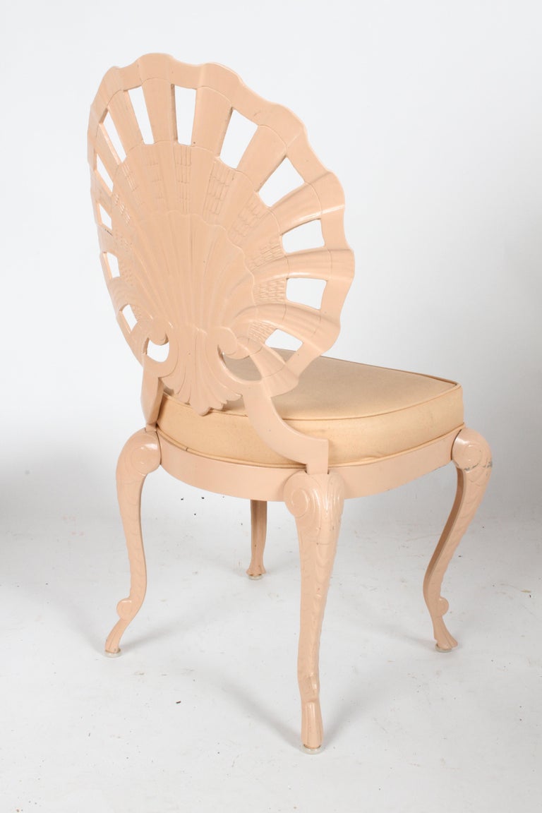 Set of 10 Hollywood Regency Aluminum Shell Back Grotto Patio Chairs by ...