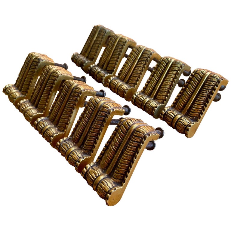 Set of 10 Italian Brass Drawer or Cabinet Handles or Pulls, circa 1940 ...