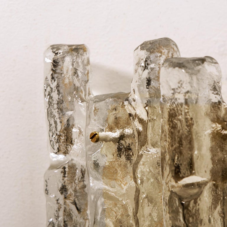 Set of 10 Kalmar Ice Glass Light Fixtures, 6 Wall Scones and 4 ...