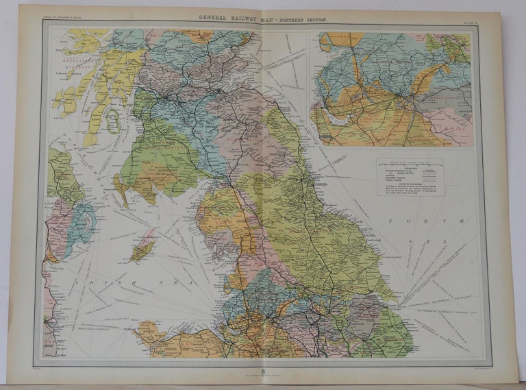 Set of 10 Large Scale Vintage Maps of The United Kingdom, circa 1900 ...