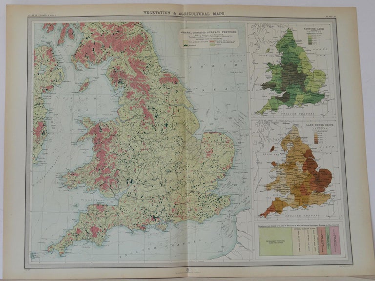 Set of 10 Large Scale Vintage Maps of The United Kingdom, circa 1900 ...