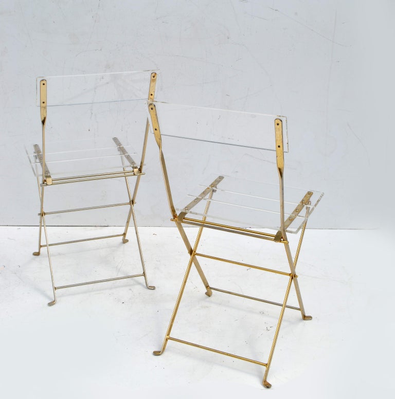 Set of 10 Lucite Folding Chairs by Yonel Lebovici for Marais ...