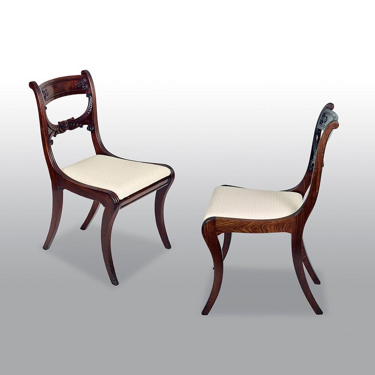 Set of 10 Mahogany Regency Period Dinning Chairs For Sale at 1stDibs