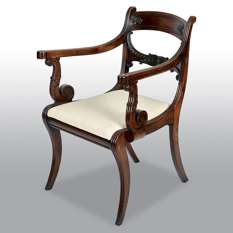 Set of 10 Mahogany Regency Period Dinning Chairs For Sale at 1stDibs