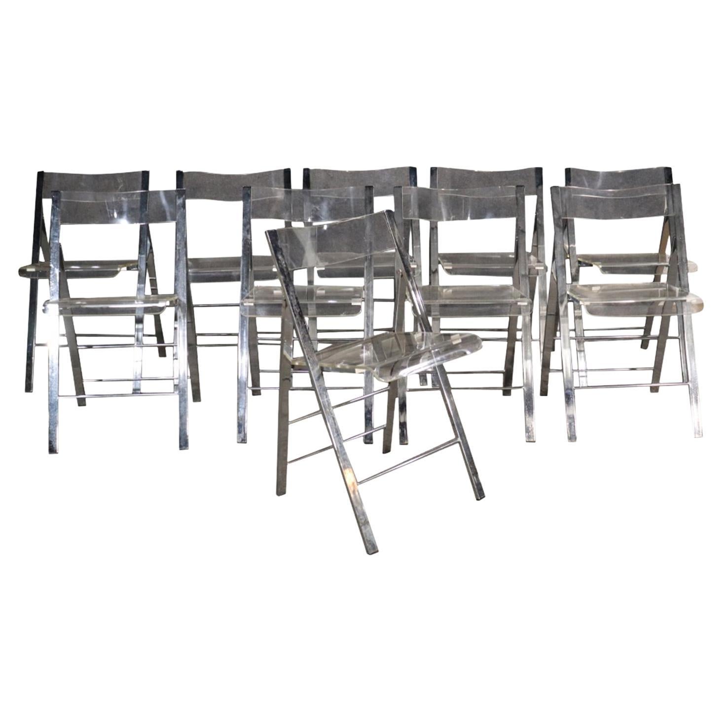 Set of 8 Lucite Dining Chairs For Sale at 1stDibs