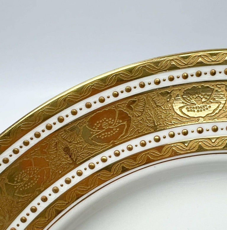 Set of 10 Minton England Gilt Porcelain For Sale at 1stDibs