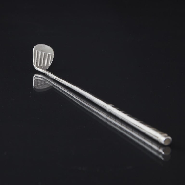 Set of 10 Silver Golf Club Cocktail Stirrers at 1stDibs