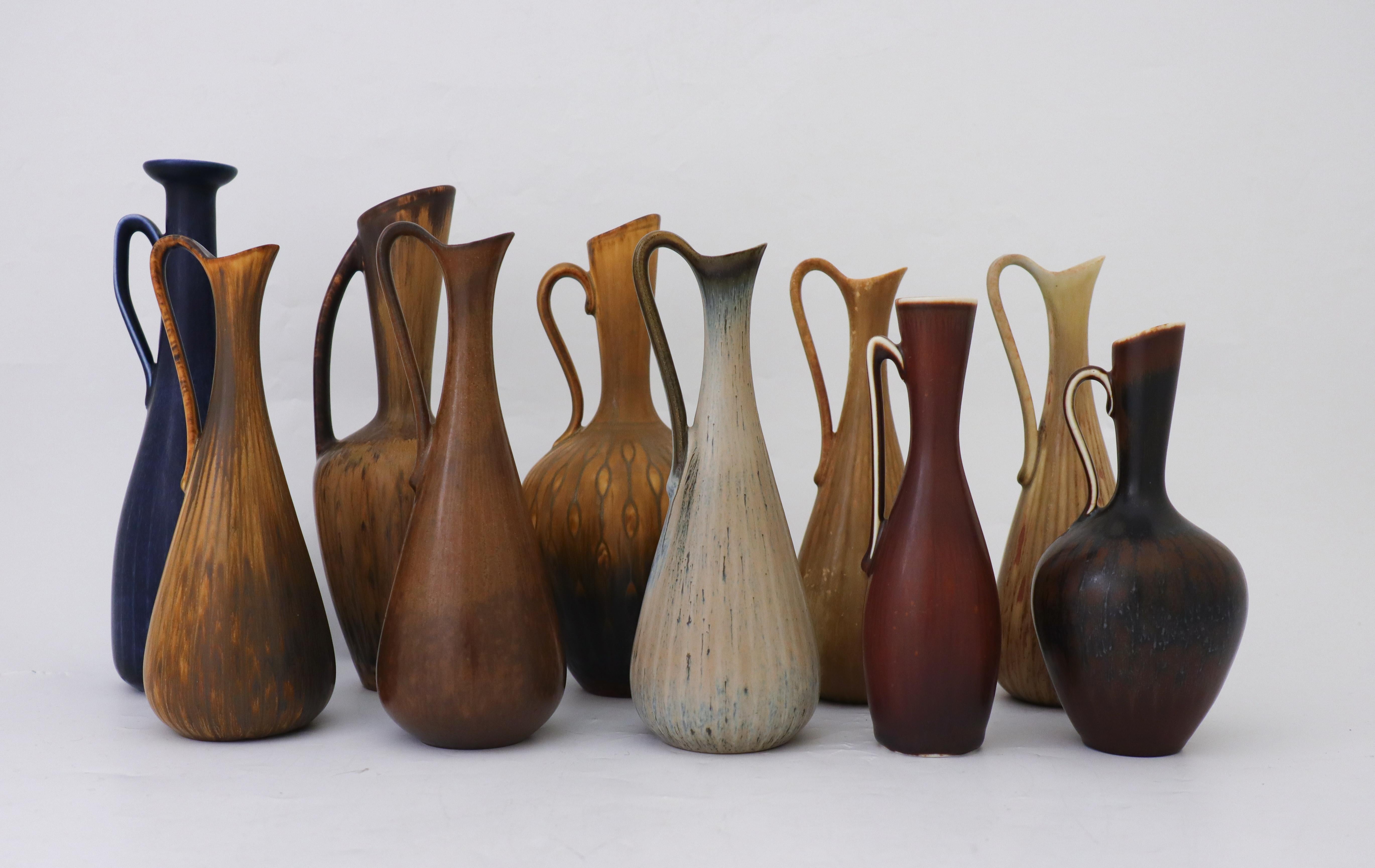 Set of 10 Vases, Gunnar Nylund, Rörstrand, Scandinavian Midcentury Vintage at 1stDibs