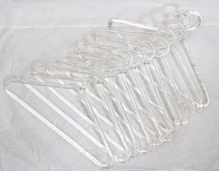 Set of 10 Vintage Lucite Hangers at 1stDibs