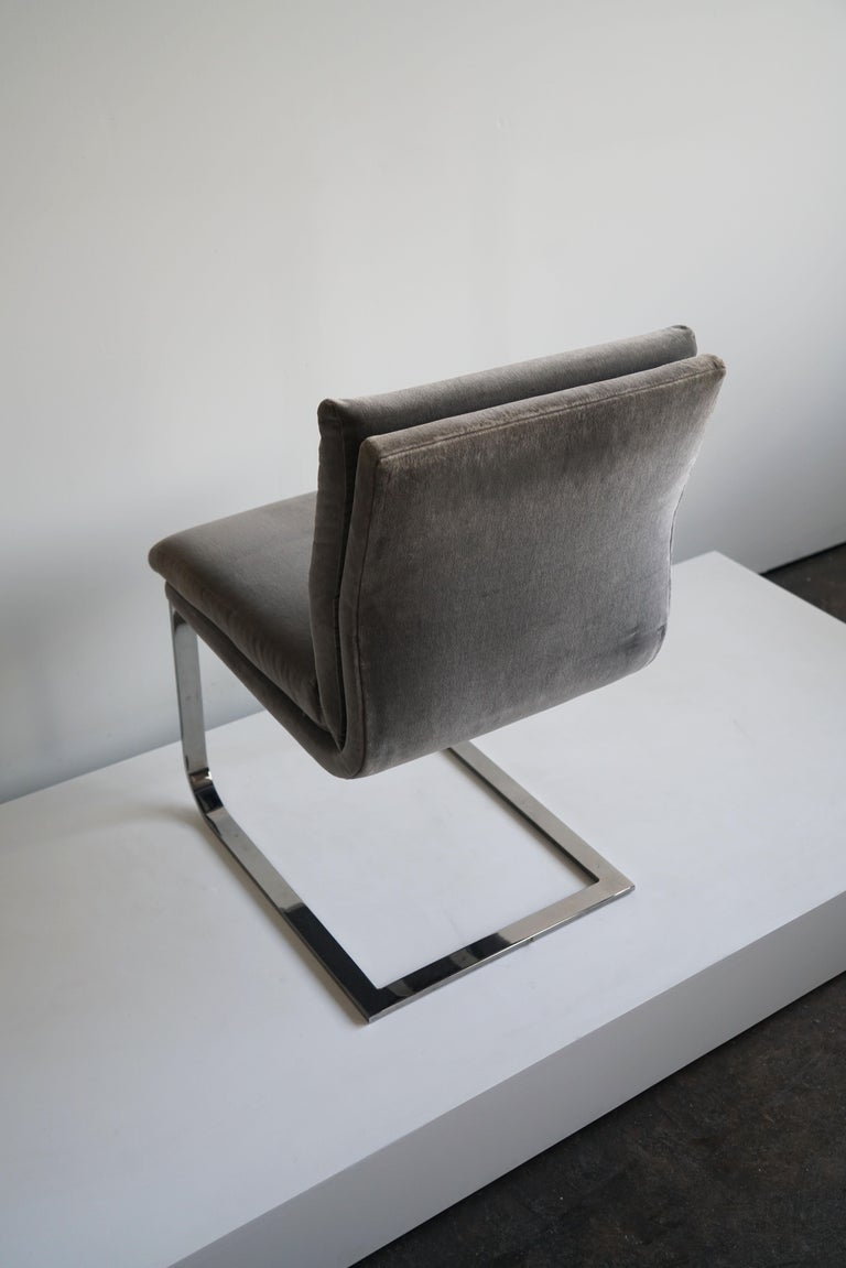 Set of 10 Vintage Modern Cantilever Dining Chairs Chrome with Grey ...