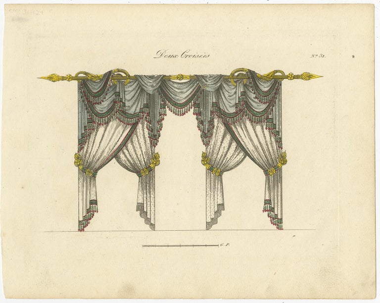 Set of 11 Antique Prints of Various Draperies by Osmont, circa 1820 For ...
