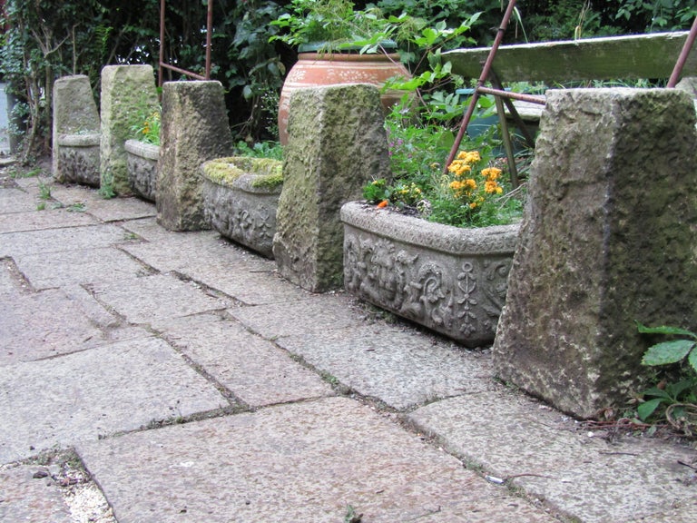 Set of 11 Cast Reconstituted Stone Garden Planters Troughs 1900s Garden ...