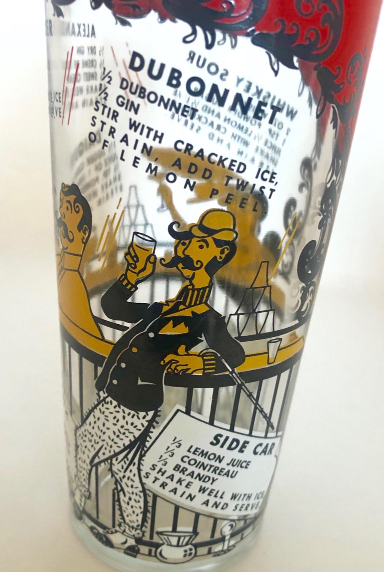 Set of 11 Red, Black and Gold Moulin Rouge Theme Overlay Cocktail ...