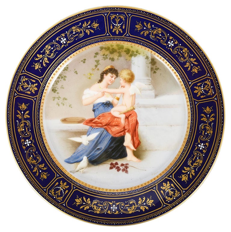 Set of 12, 19th Century Vienna Porcelain Plates For Sale at 1stDibs