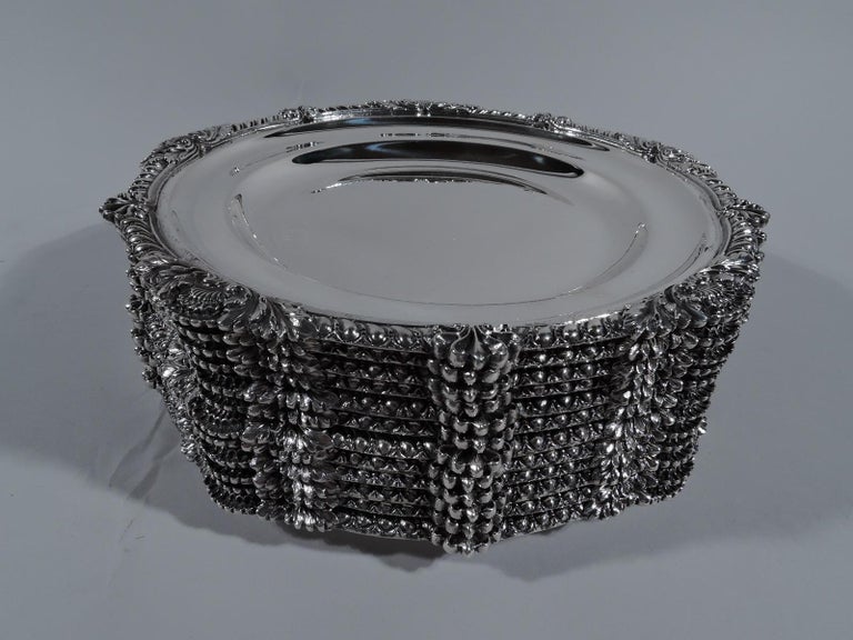 Set of 12 Antique English Georgian Sterling Silver Dinner Plates For ...
