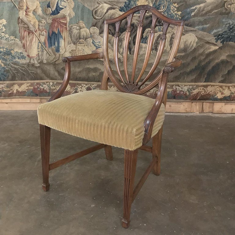 Set of 12 Antique English Sheraton Dining Chairs Includes Four ...